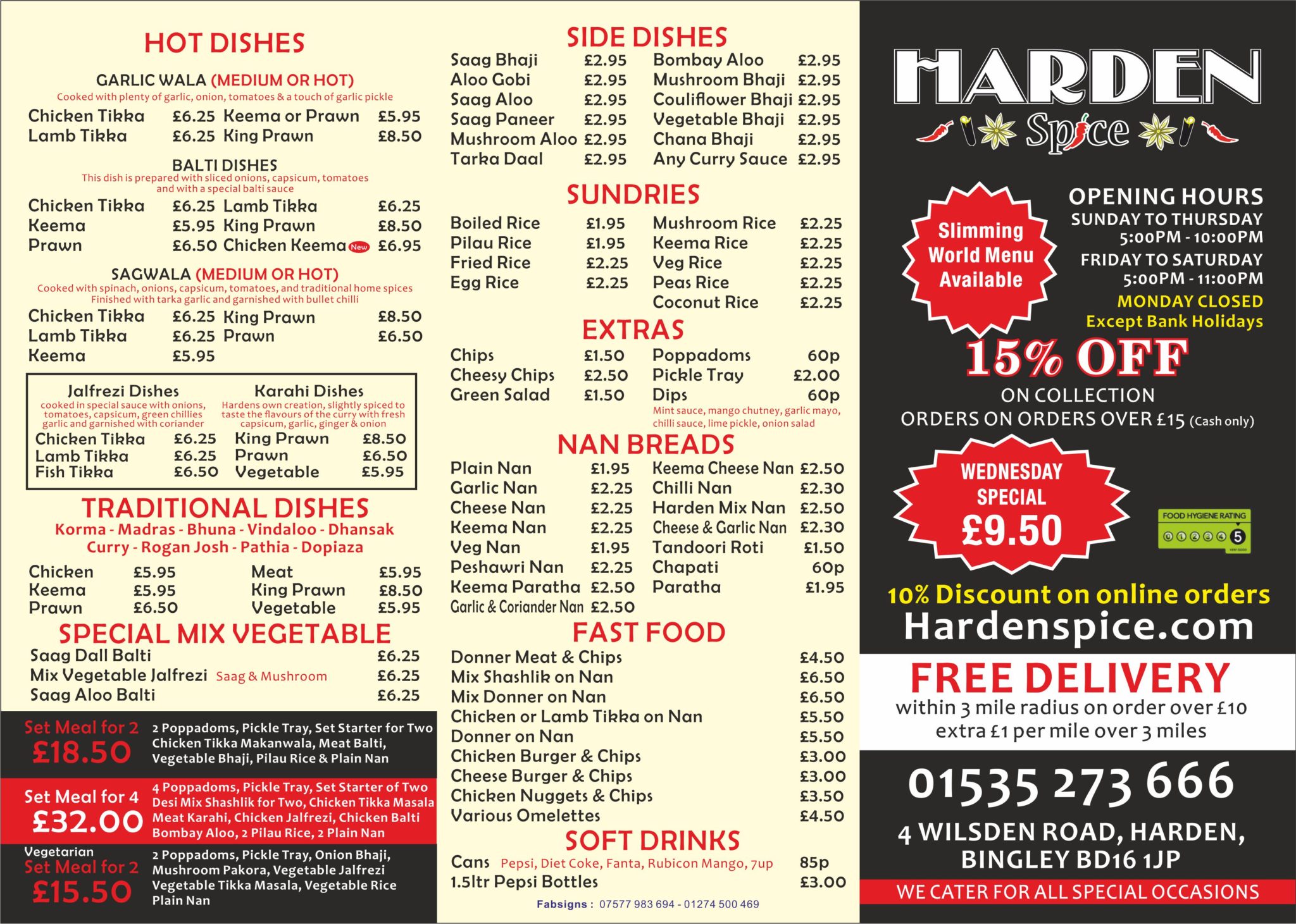 Menu | Harden Spice - Get 15% off on all online orders
